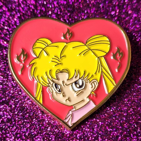 Boutique | Jewelry | Sailor Moon Usagi Angry Pouting Heart Enamel Pin ...